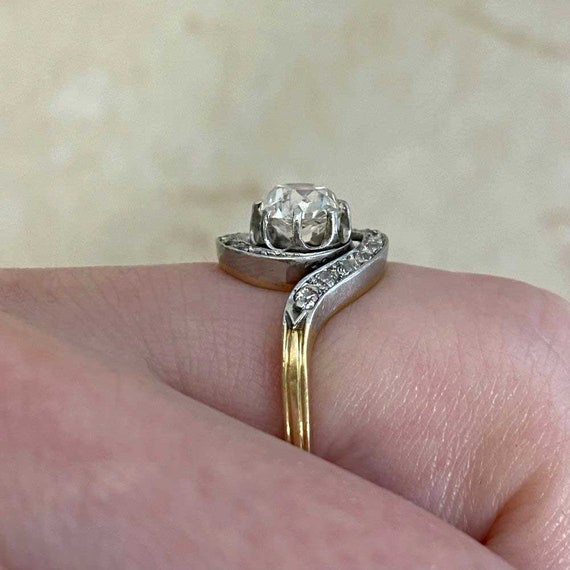 Antique Edwardian 0.85ct Old Mine Cut Center Diamond … - Gem