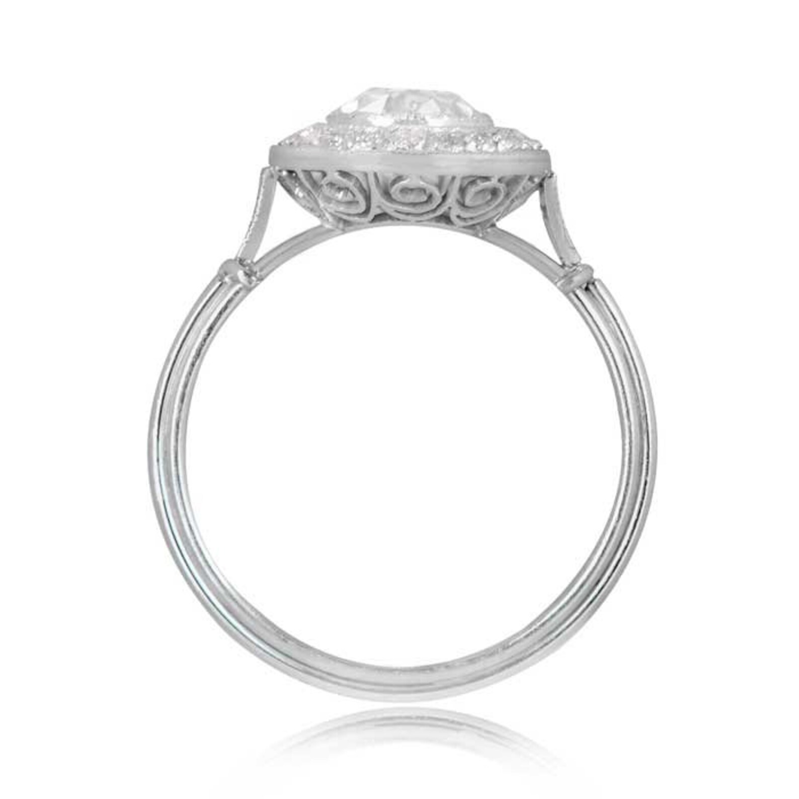 1 Carat Diamond Halo Engagement Ring Estate Diamond Ring | Etsy