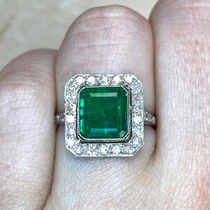 Antique Art Deco 2.26ct Emerald Ring, Circa 1920. Handcrafted 18K ...