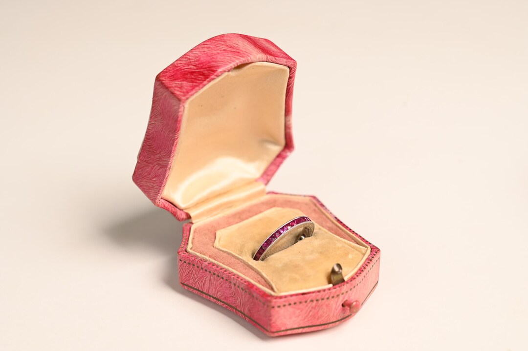 2center-ct Natural Ruby Eternity Wedding Band. Square Cut Burmese Rubies. Eternity Wedding Band ...