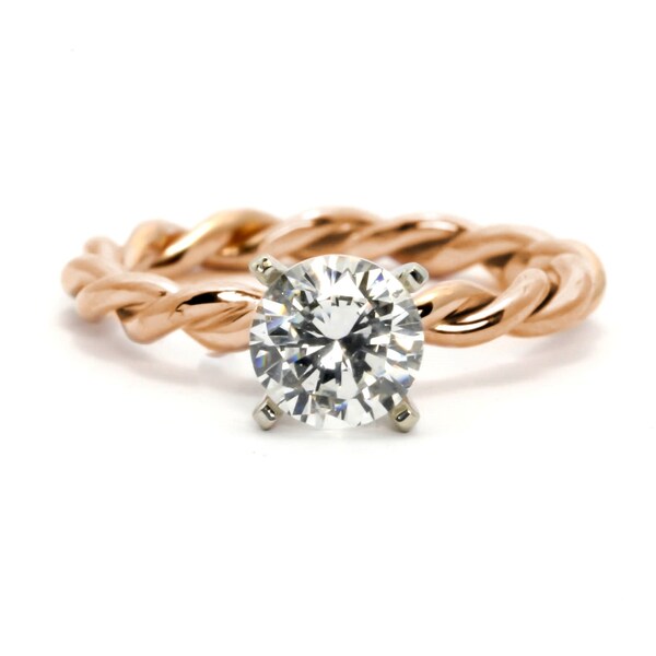 Rope Engagement Ring - Etsy