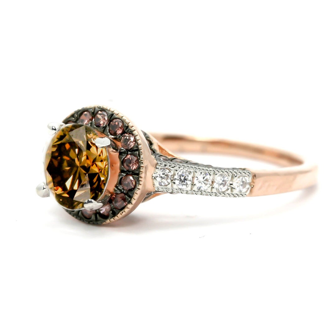 Chocolate Brown Diamond Engagement Ring Unique 1 Carat - Etsy