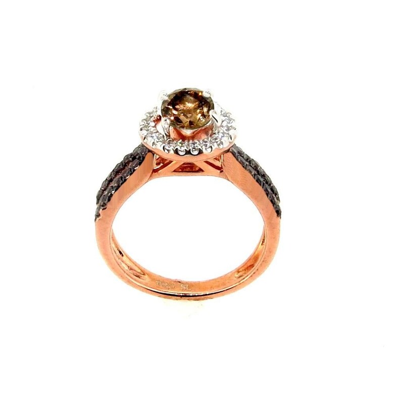 1 Carat Chocolate Color Brown Diamond Floating Halo Engagement - Etsy