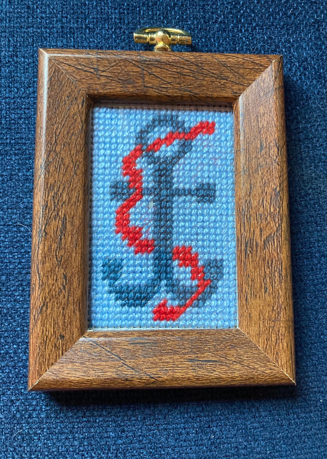 Framed Miniature Anchor Needlepoint - Etsy