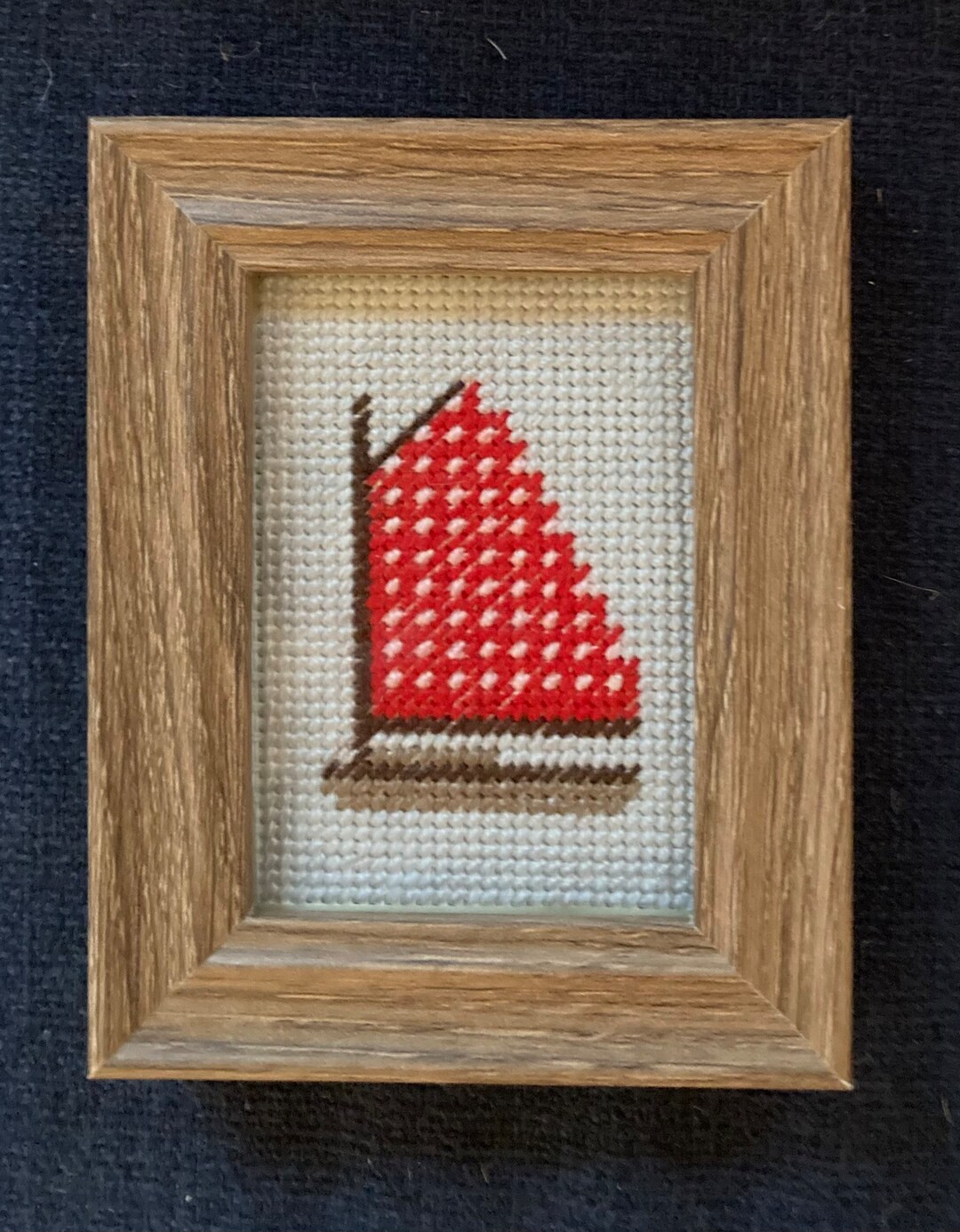 Framed Miniature Nantucket Rainbow Fleet Needlepoint- Red Dot Sail - Etsy