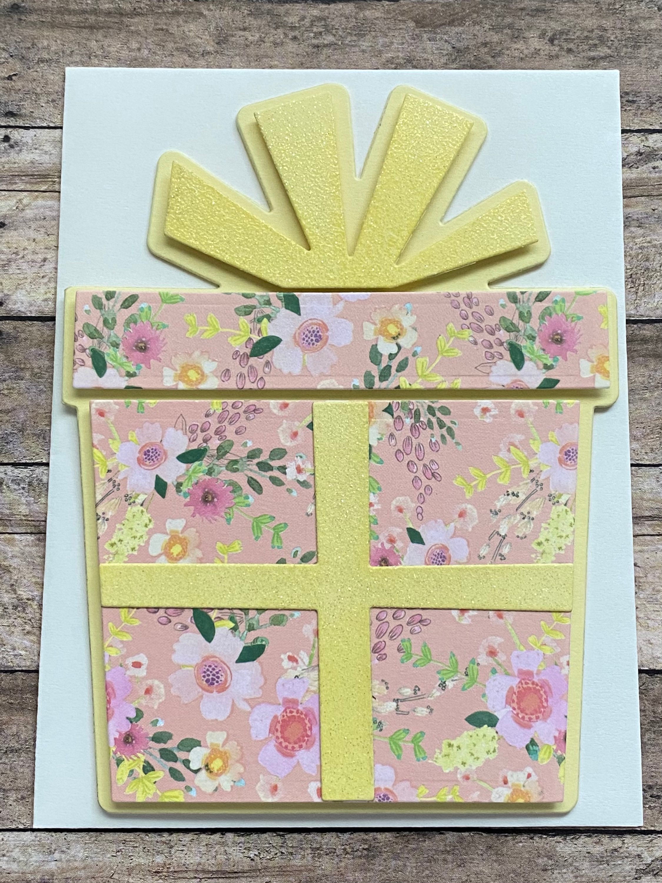 Gift shaped card Present shaped card Card and Gift tag | Etsy