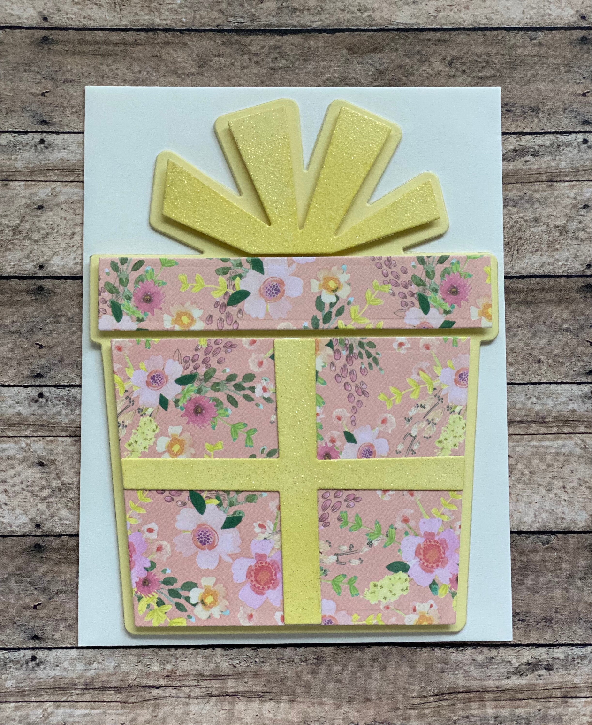 Gift shaped card Present shaped card Card and Gift tag | Etsy