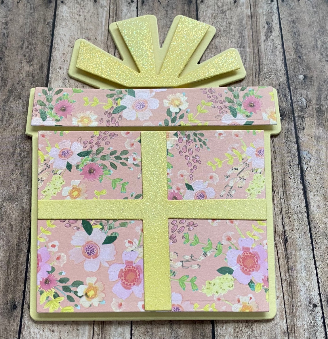 Gift shaped card Present shaped card Card and Gift tag | Etsy