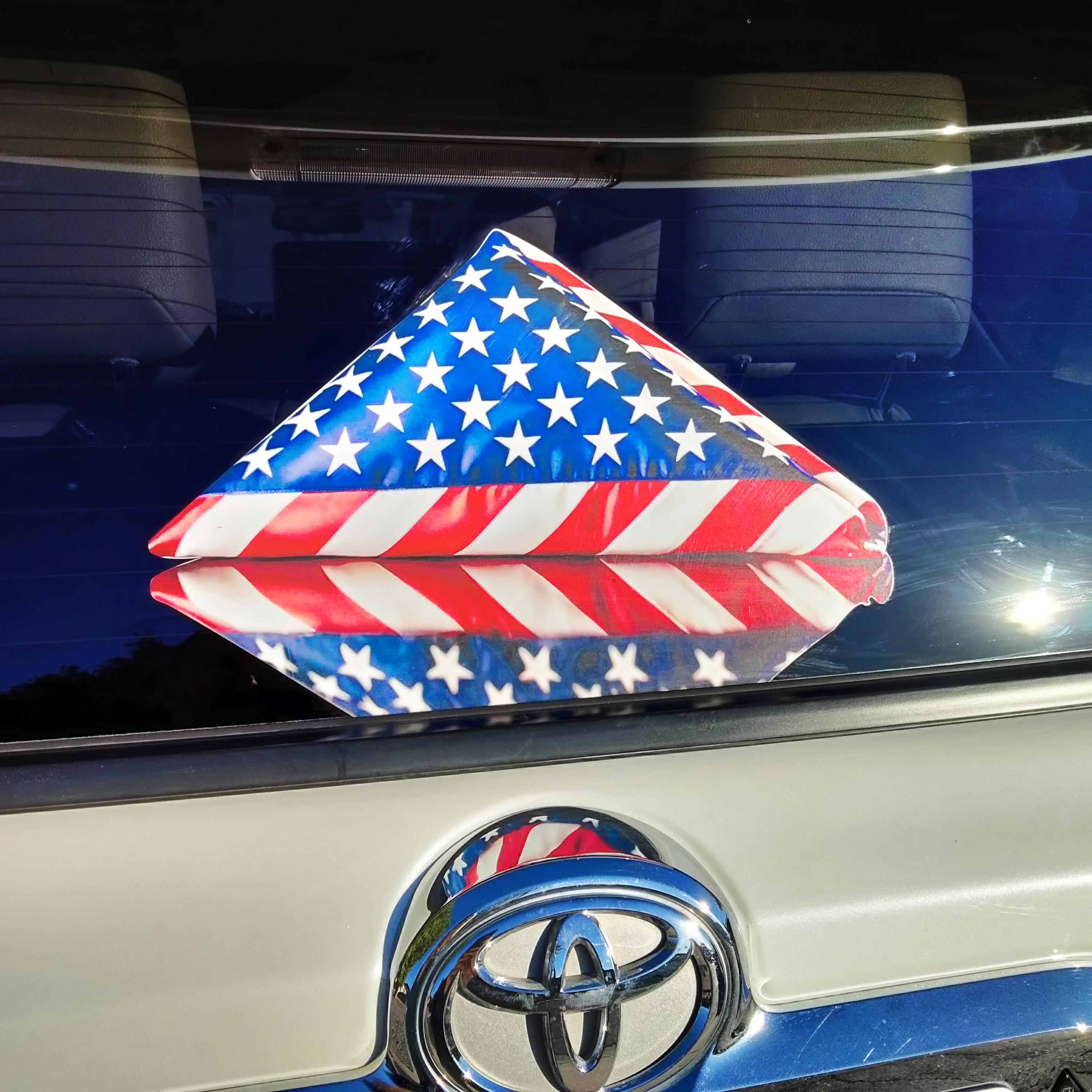 FOLDED US FLAG Proud Vehicle Truck Graphic Vinyl Patriotic Sticker ...