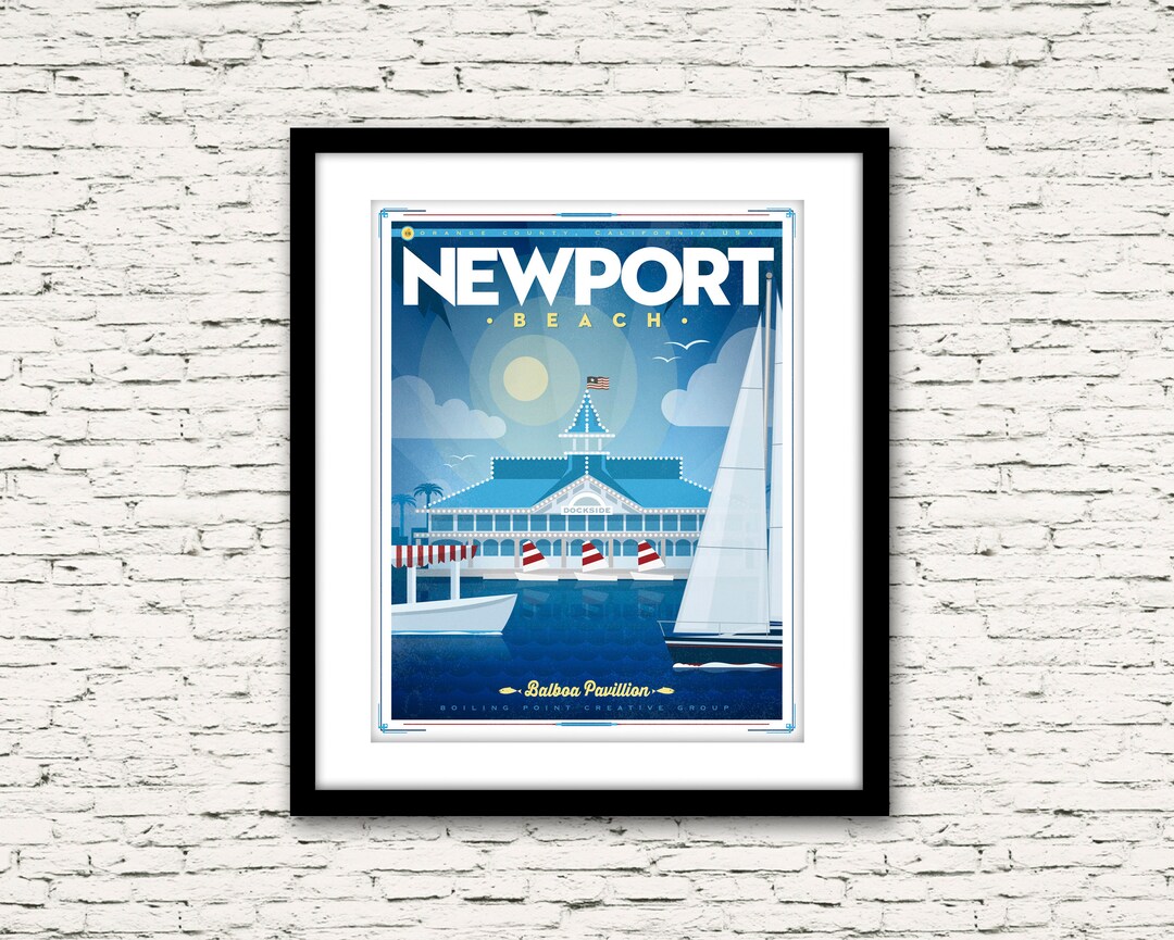Newport Beach Balboa Pavilion Orange County California Coastline Print ...