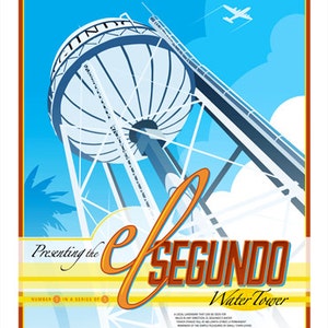 El Segundo California Water Tower Print or Canvas - Etsy