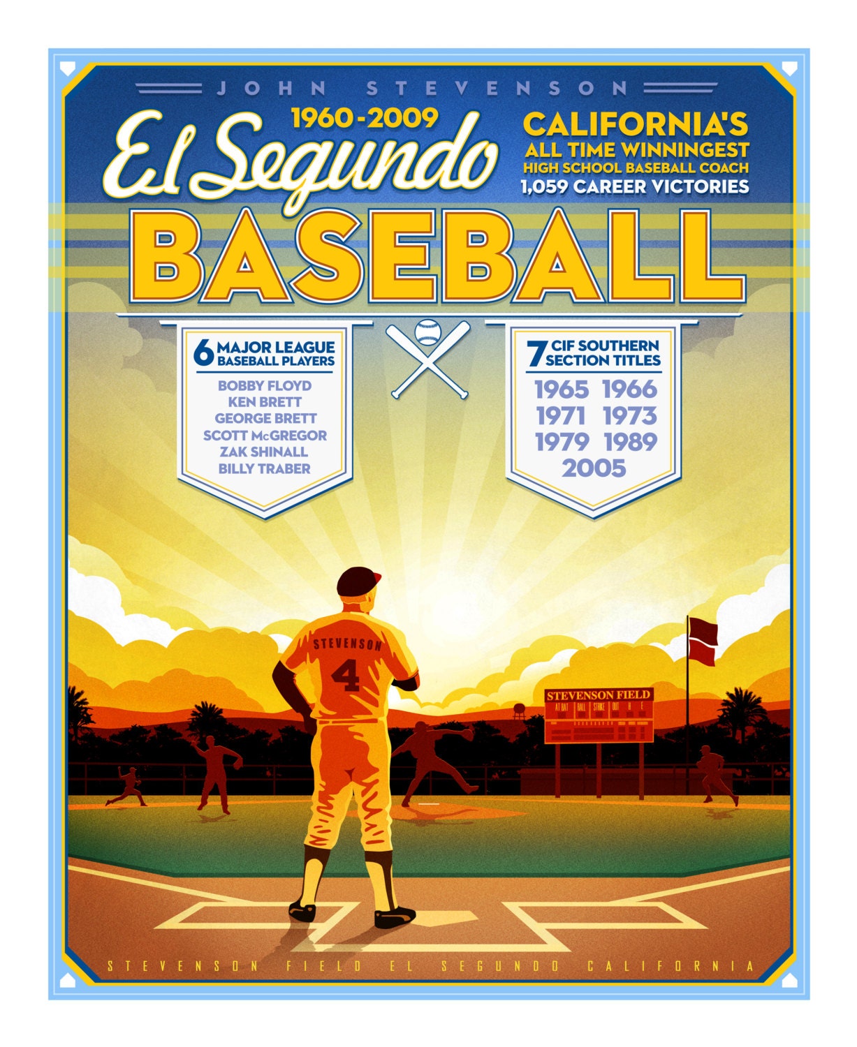 El Segundo Baseball John Stevenson Print or Canvas - Etsy