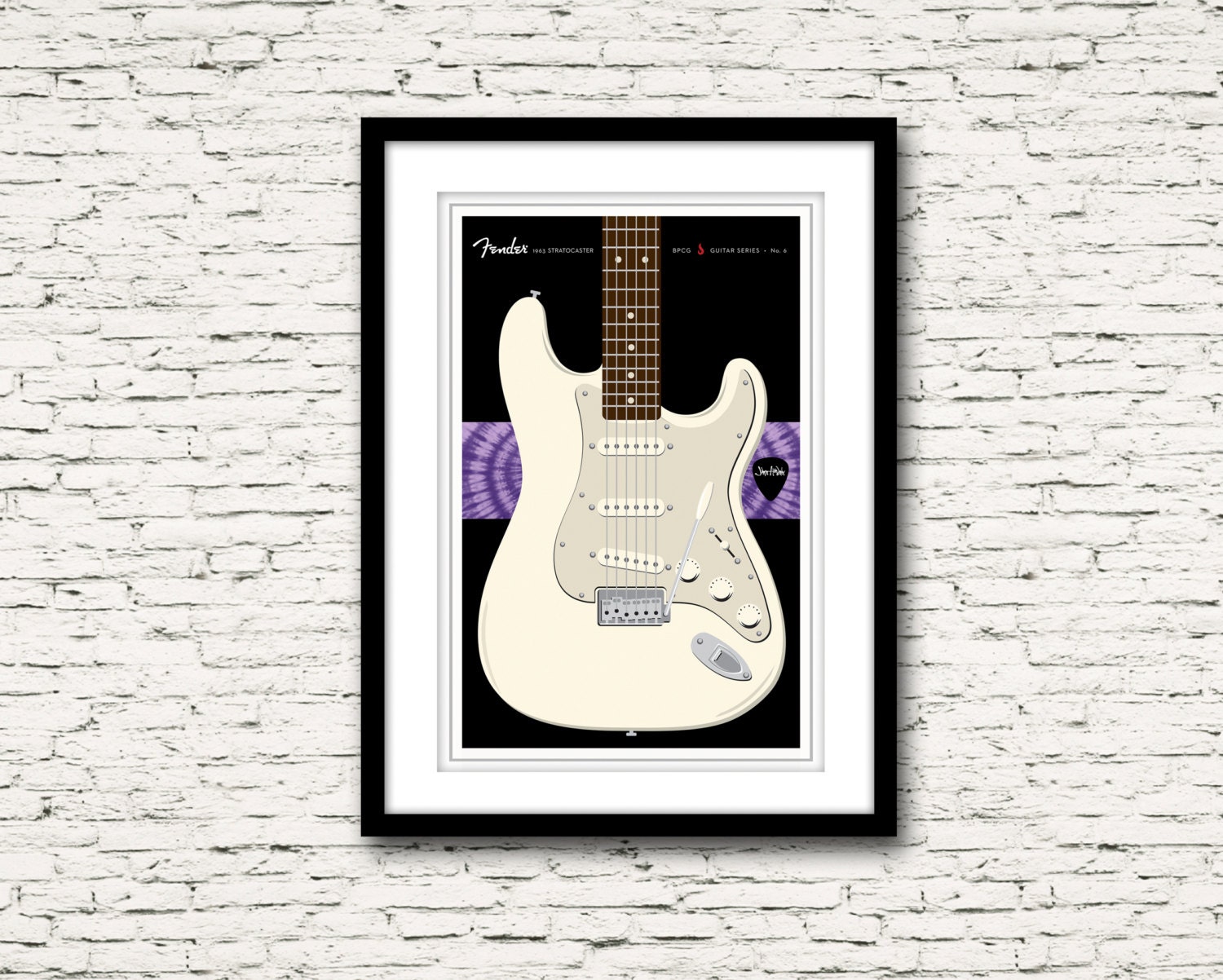 Guitars Signature Series Poster 6 Fender Stratocaster Jimi Hendrix ...