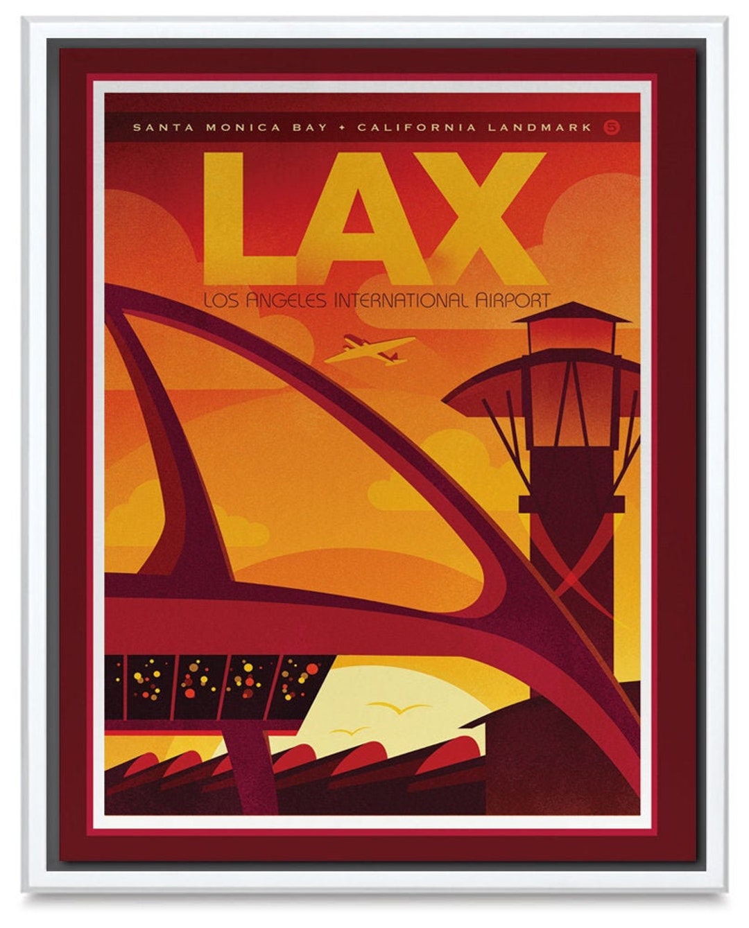 LAX Los Angeles International Airport California Canvas Print - Etsy