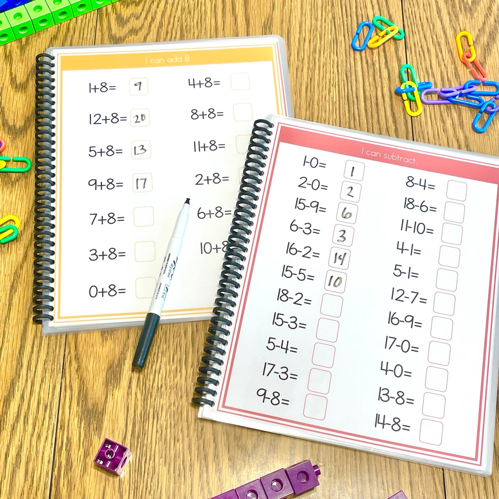 Addition & Subtraction Math Fact Fluency Notebook (PDF Pattern) - Etsy