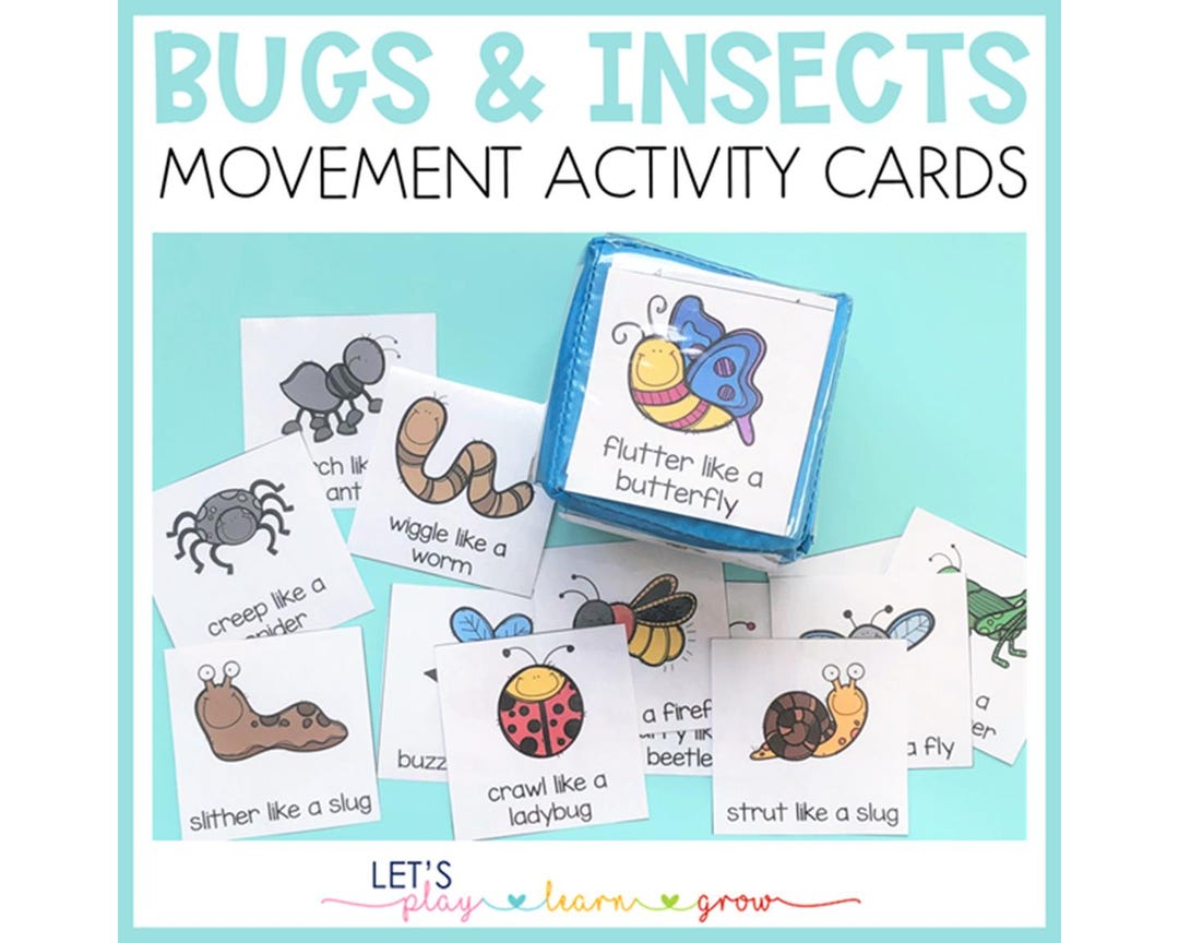 Bugs & Insects Gross Motor Movement Activity Cards | Gross Motor Play ...