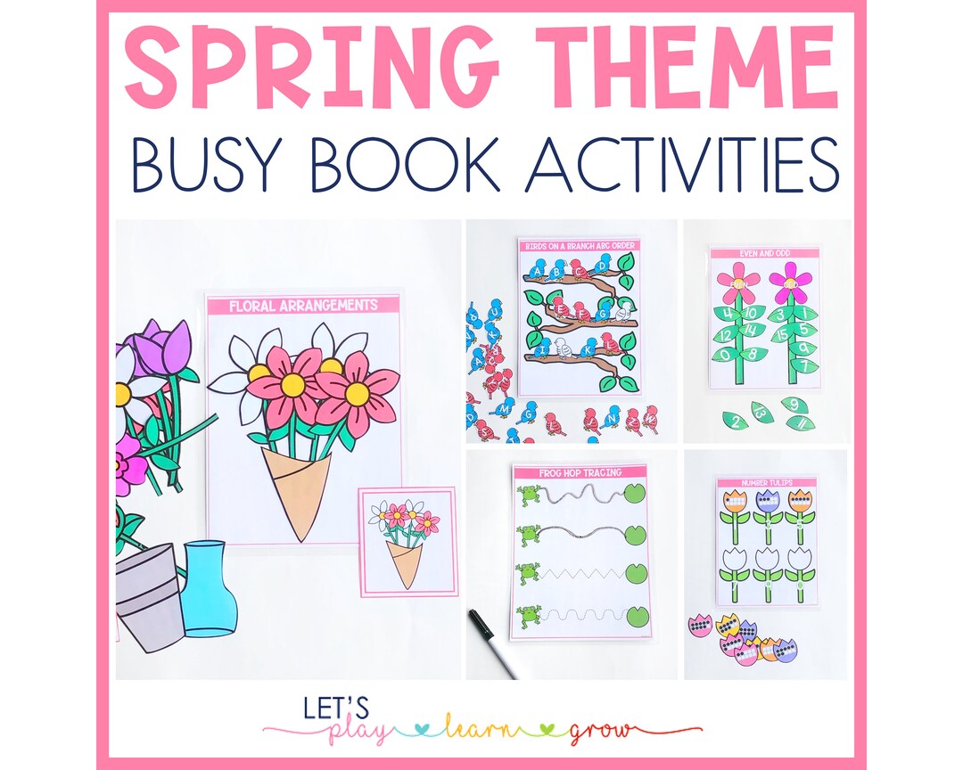 Spring Themed Busy Binder, Activity Binder, Homeschool, Preschool ...