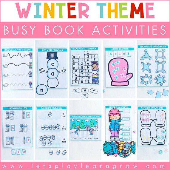 Winter Themed Busy Binder Activity Binder Homeschool | Etsy