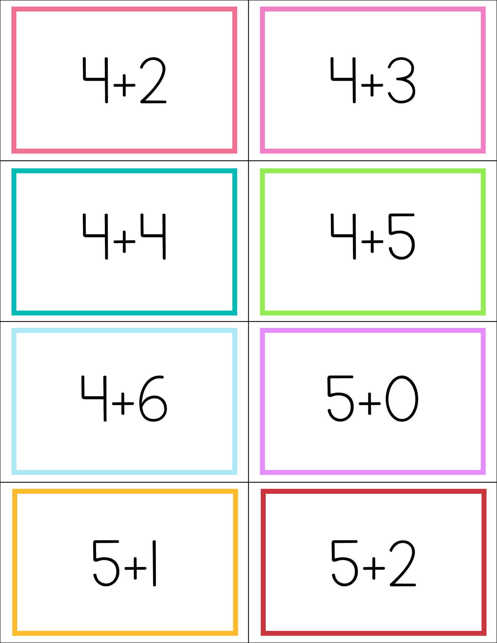 Addition Facts Flash Cards: Sums to 10 (PDF Pattern) - Etsy