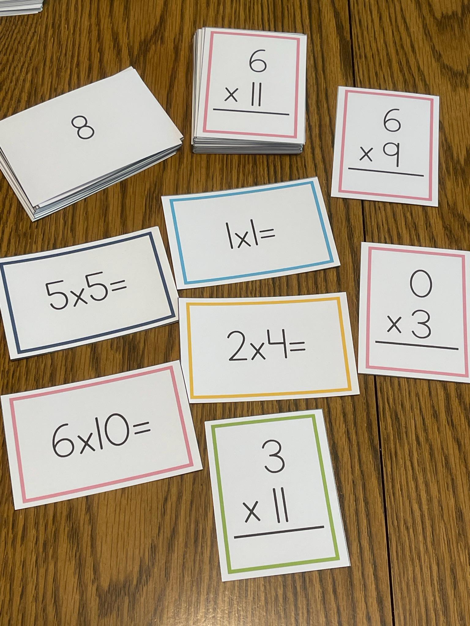 Multiplication Flash Cards: Facts 0-12 (printable) - Etsy