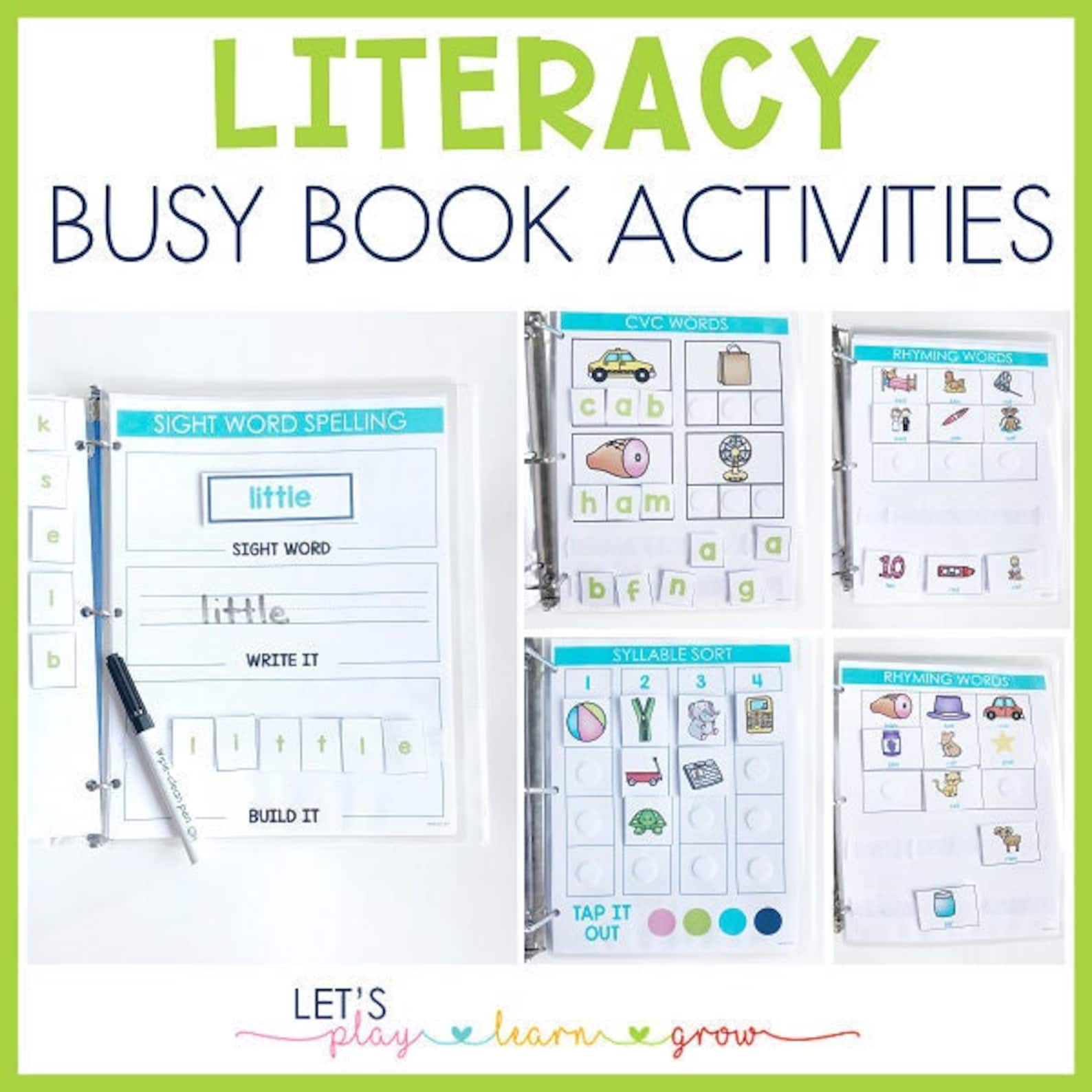 Literacy Activities Binder Activity Binder Printables - Etsy