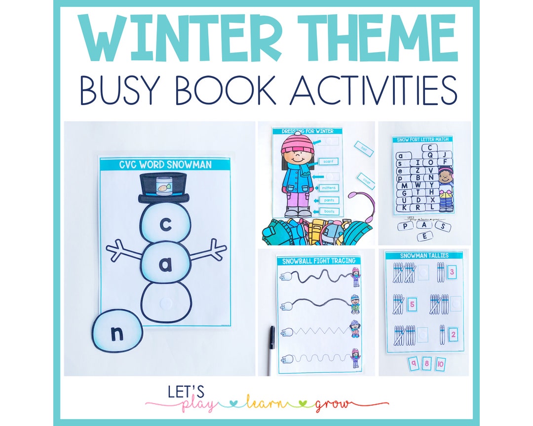 Winter Themed Busy Binder, Activity Binder, Homeschool, Preschool ...
