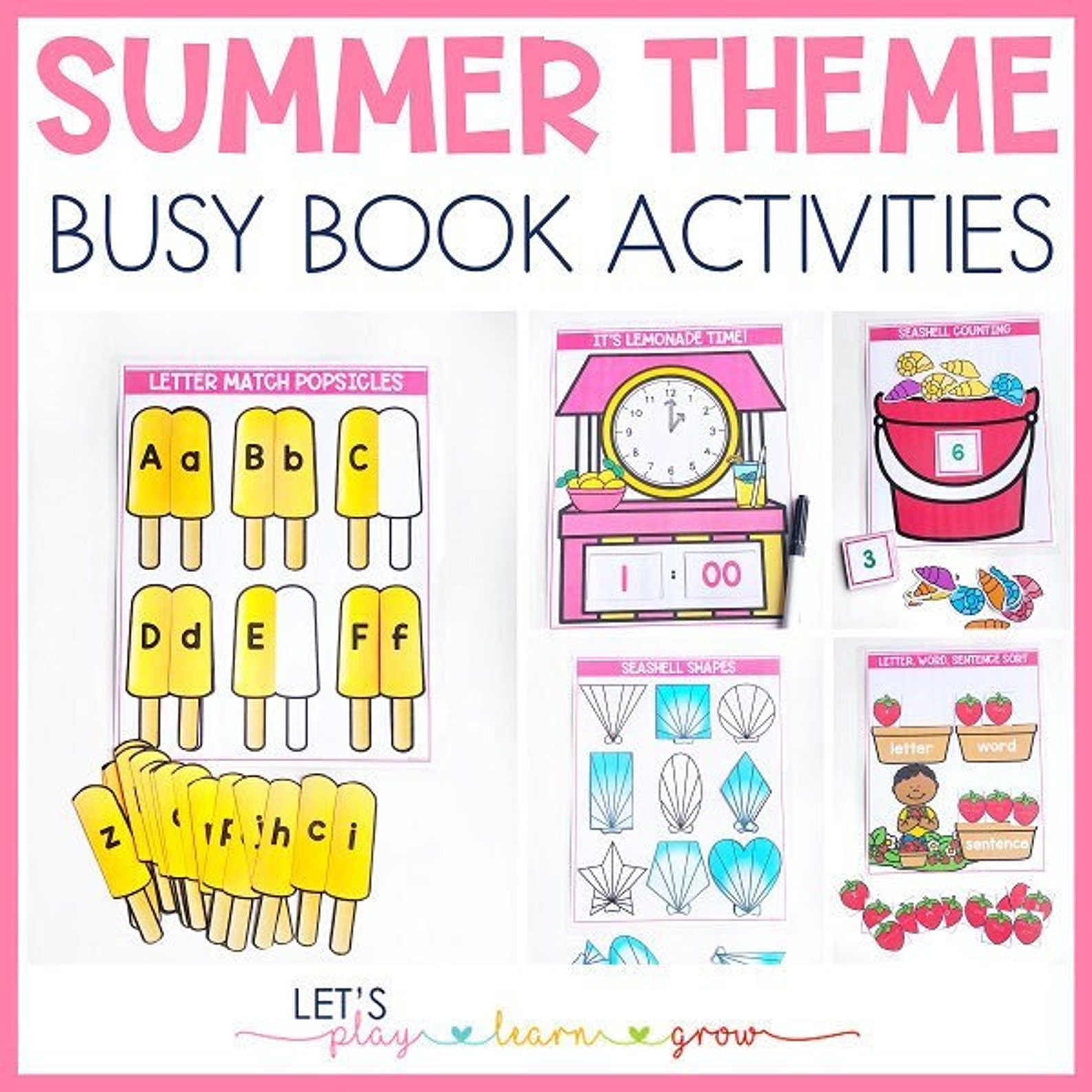 Summer Themed Busy Binder Activity Binder Homeschool - Etsy