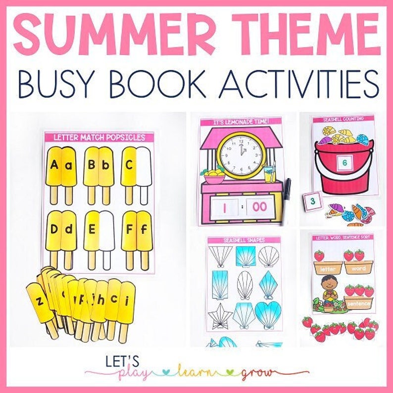 Summer Themed Busy Binder Activity Binder Homeschool - Etsy