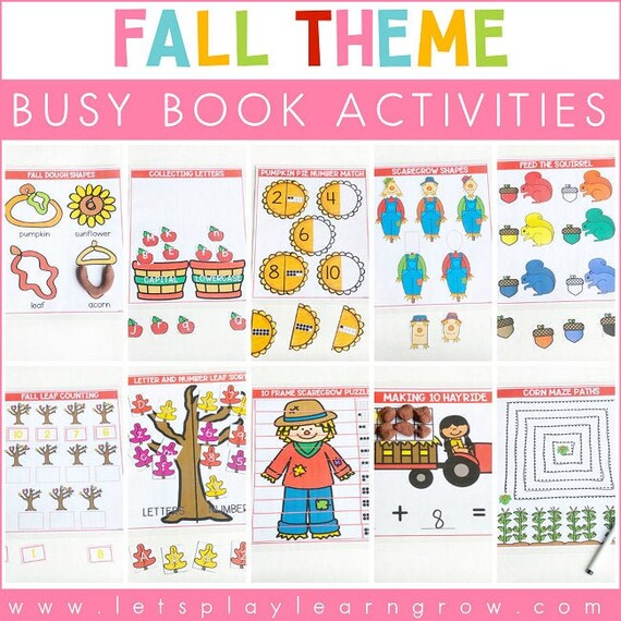 Fall Themed Busy Binder Activity Binder Homeschool | Etsy