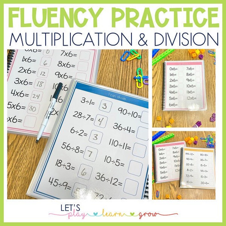 Multiplication and Division Fact Fluency Notebook Math - Etsy