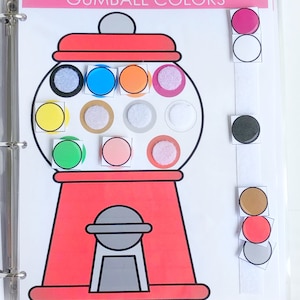 Gumball Color Matching Busy Book: Preschool Learning (digital Download ...