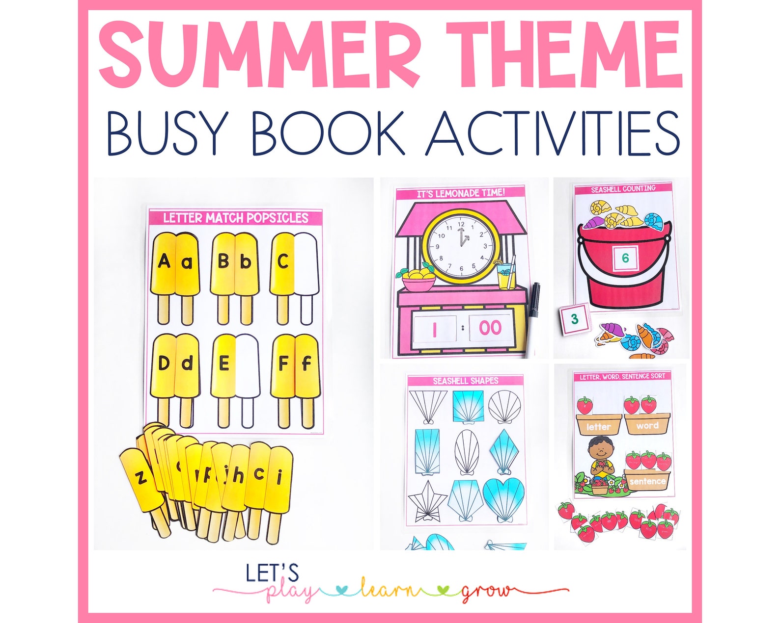 Summer Theme Busy Binder: Preschool Learning Activities (digital ...