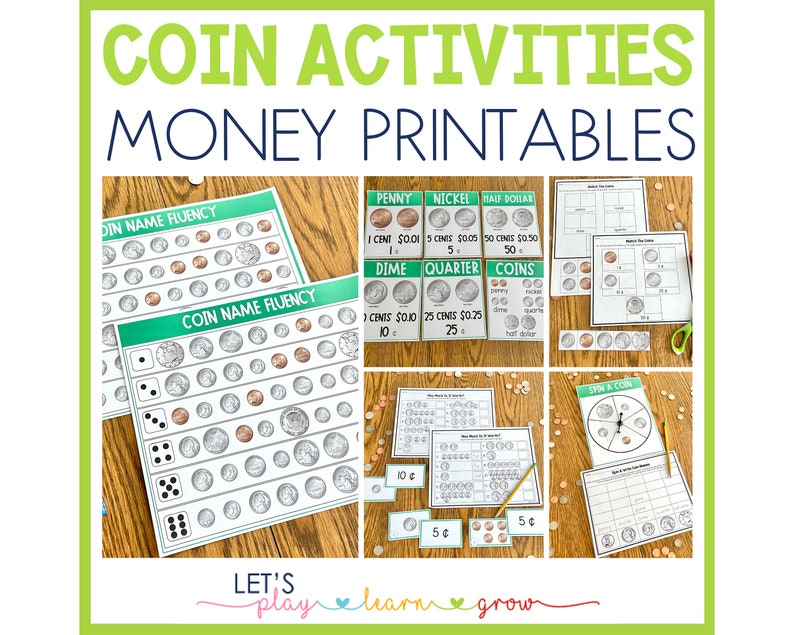 Coin & Money Printable Activities: First Grade Math (PDF) - Etsy