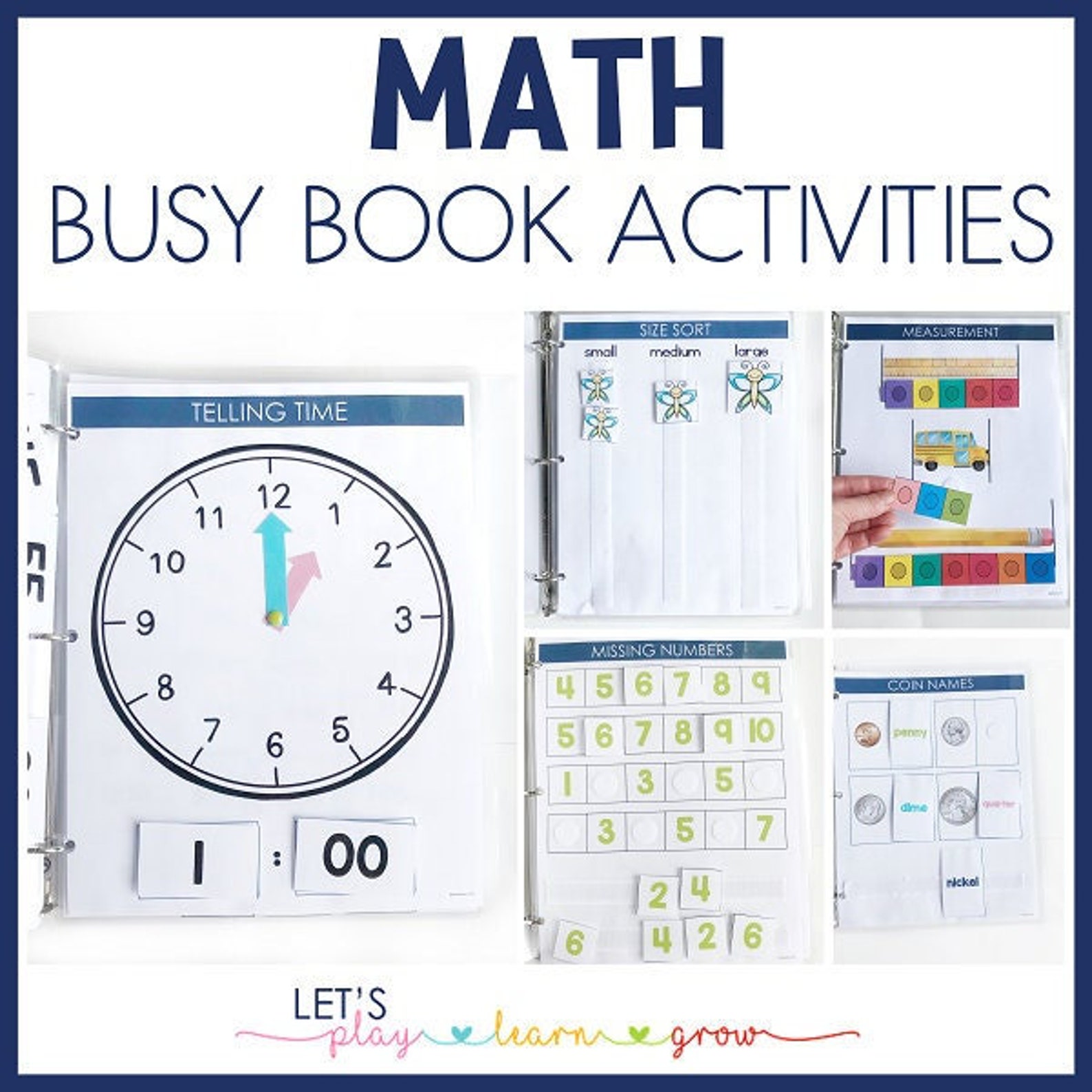 Math Skills Busy Binder Activity Binder Quiet Book - Etsy