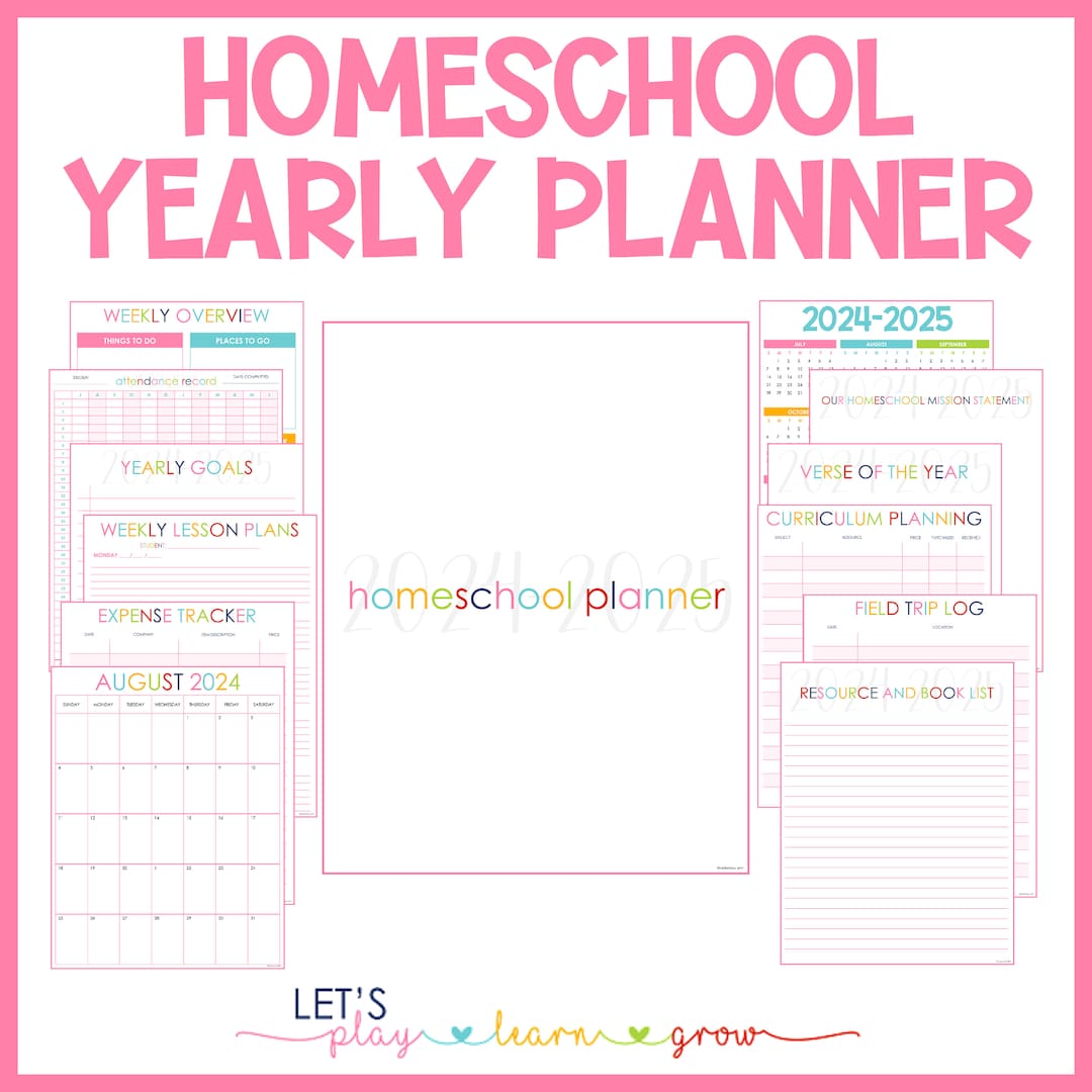 2024-2025 Homeschool Planner | Homeschool Planning Pages | Homeschool ...