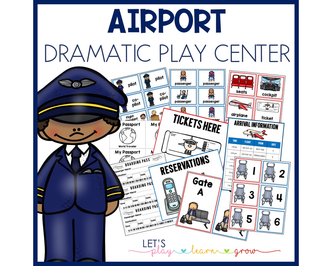 Airport Dramatic Play, Dramatic Play Center Kit, Airplane Pretend Play ...