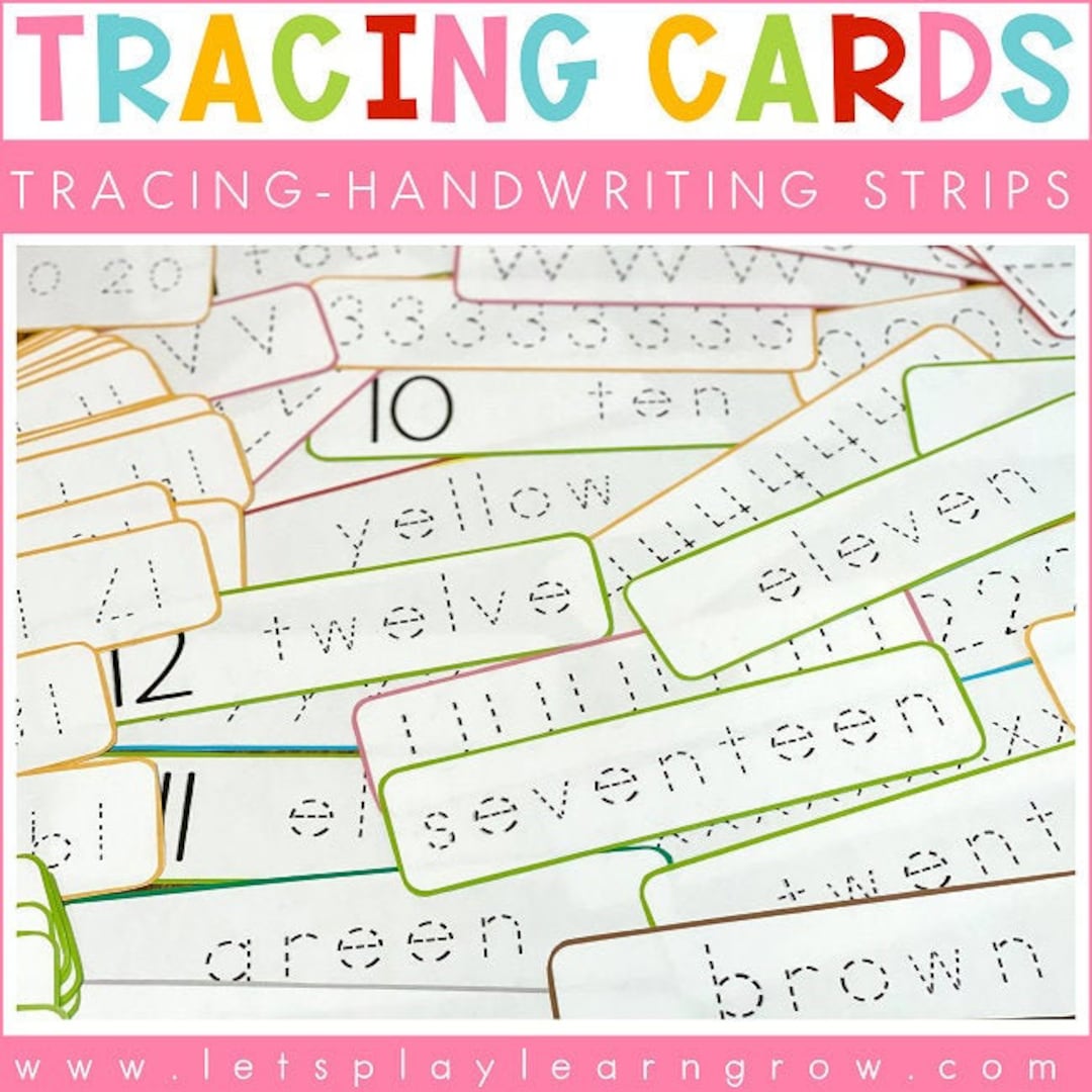 Tracing Cards Tracing Strips Letter Tracing Number - Etsy