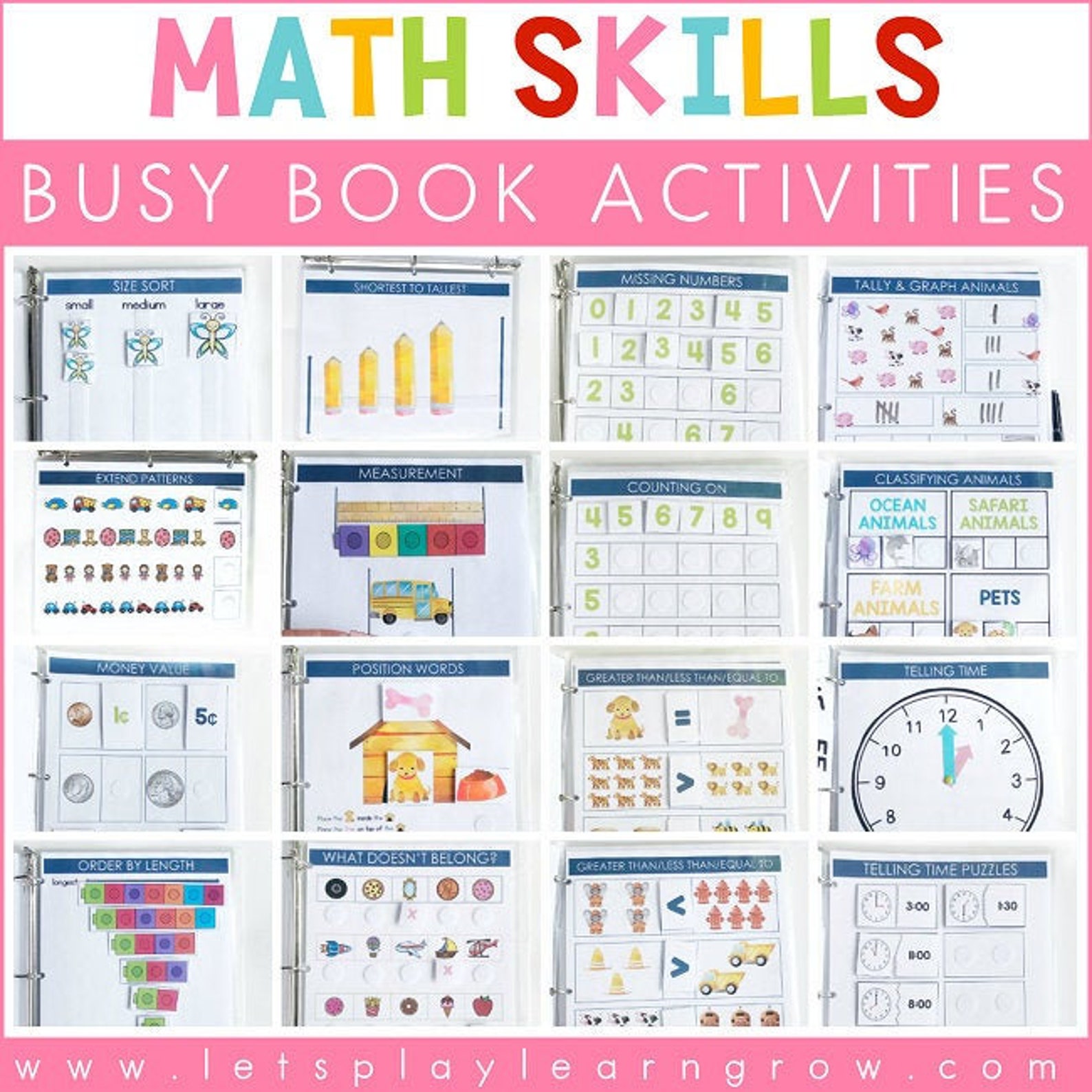 Math Skills Busy Binder Activity Binder Quiet Book - Etsy