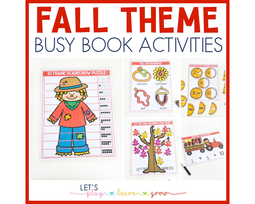Fall Themed Busy Binder, Activity Binder, Homeschool, Preschool ...