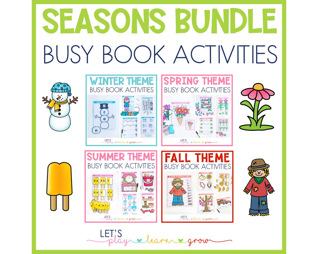 Seasons Busy Book Bundle, Busy Binder Bundle, Seasons Learning, Spring ...
