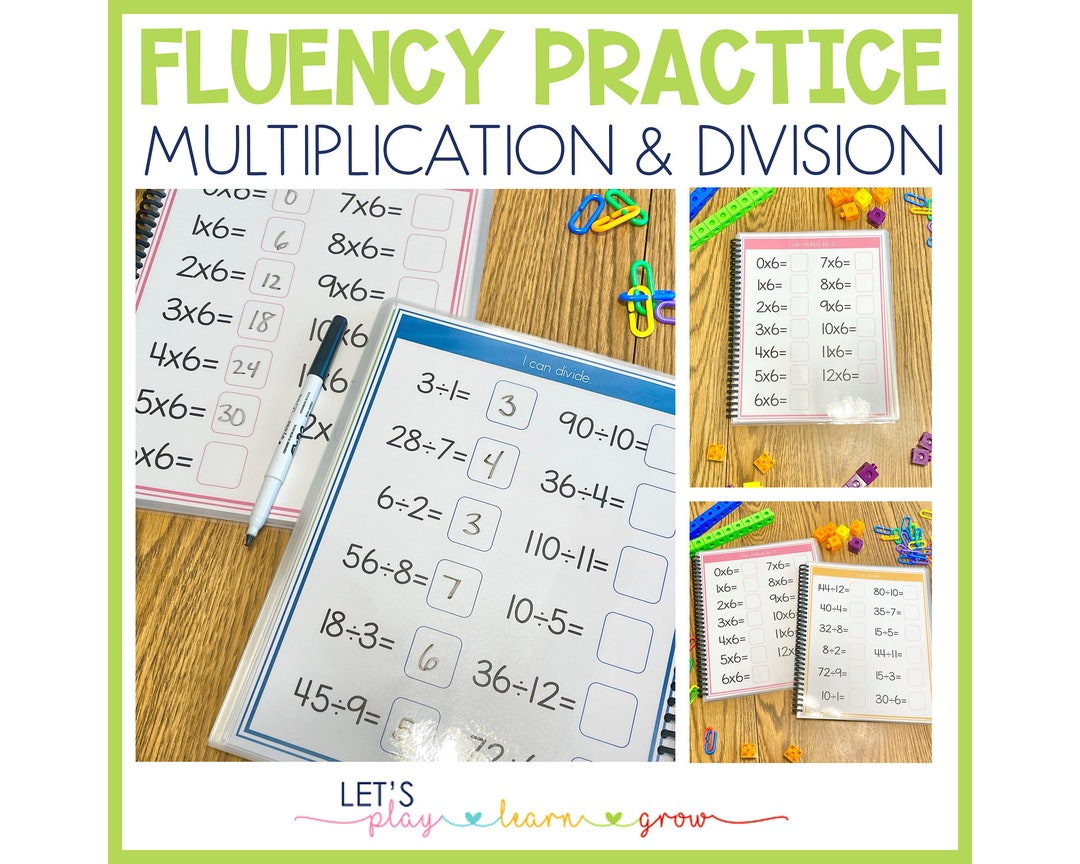 Multiplication and Division Fact Fluency Notebook | Math Notebook ...