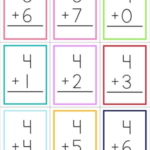 Addition Facts Flash Cards: Sums to 10 (PDF Pattern) - Etsy