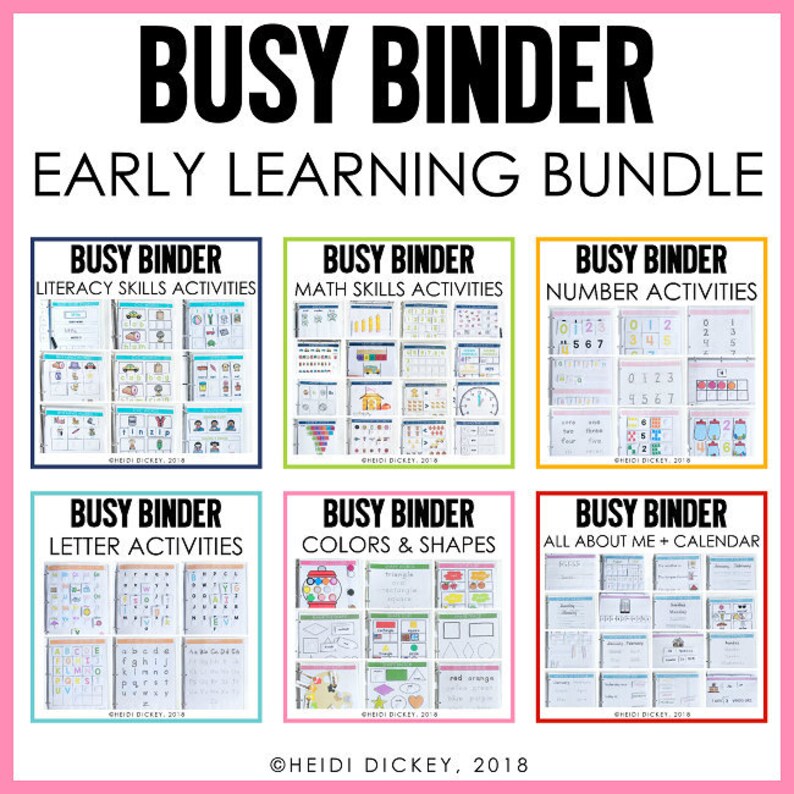 Early Learning Busy Binder Bundle Activity Binder Preschool | Etsy