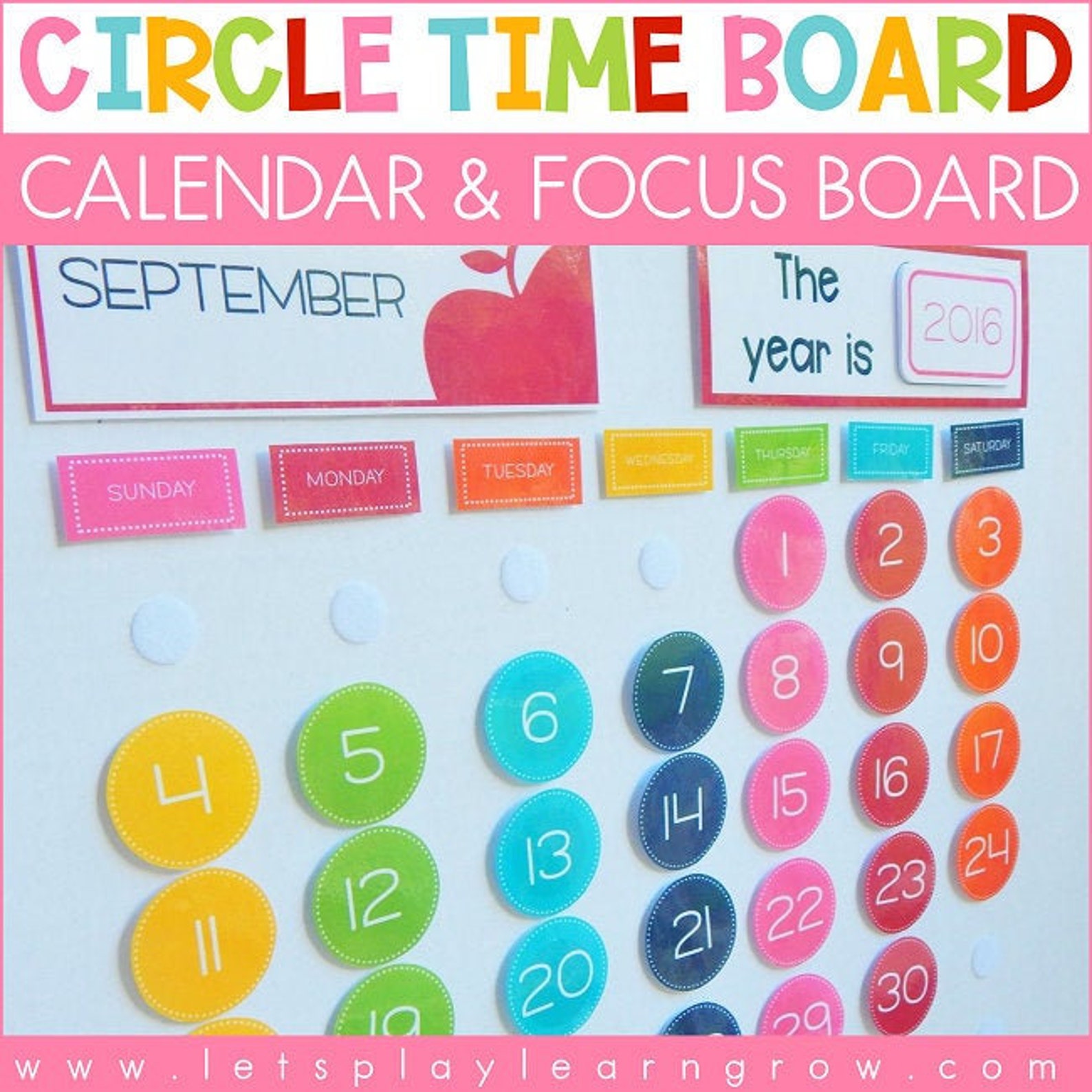 Calendar Board Circle Time Board Kit Calendar Activities | Etsy Canada