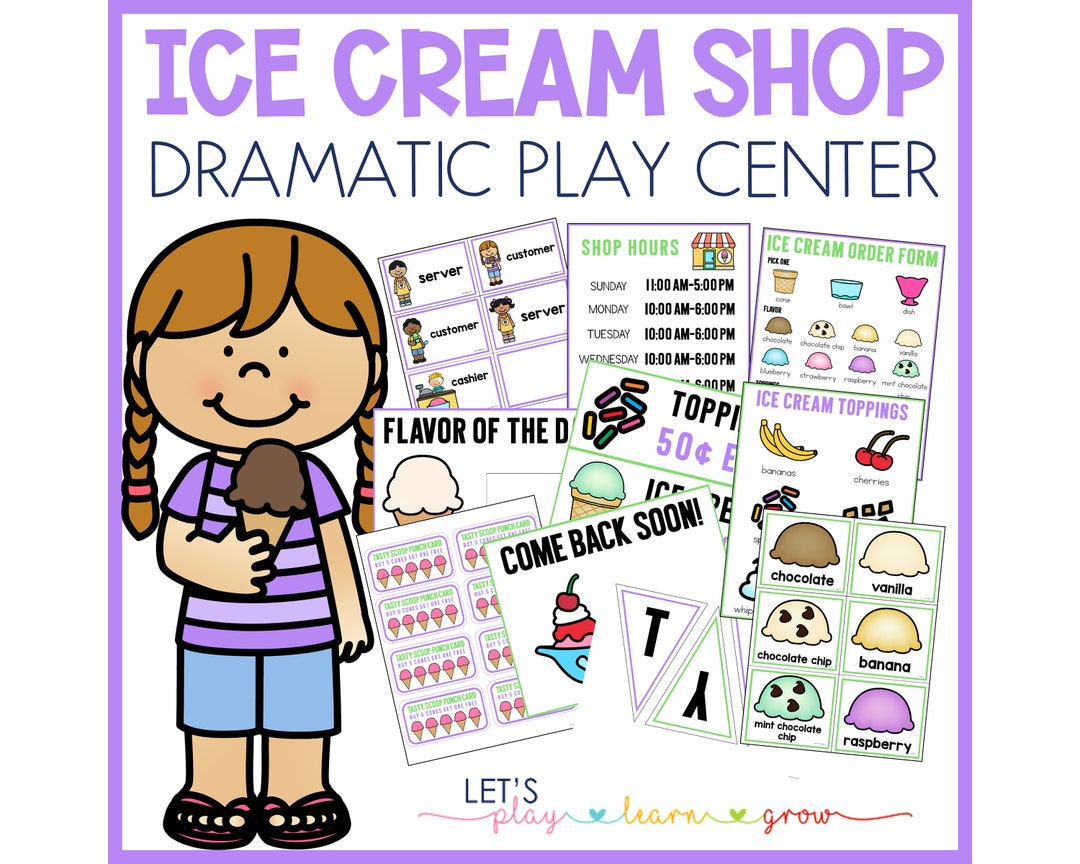 Ice Cream Shop Dramatic Play, Dramatic Play Center Kit, Ice Cream ...