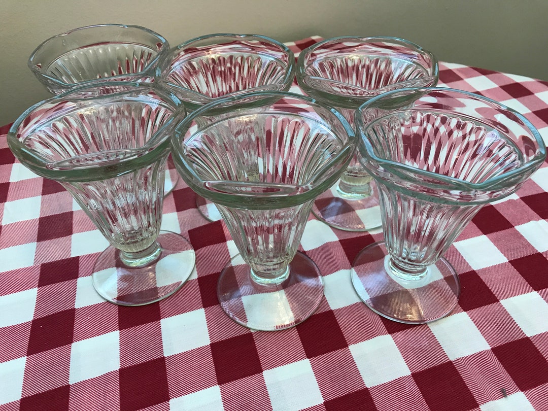 SET OF Six/vintage Ice Cream Sundae Glassware/collectible/ 960's - Etsy