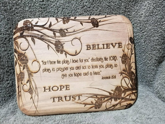 Laser Engraved Walnut Plaque Jeremiah Verse | Etsy