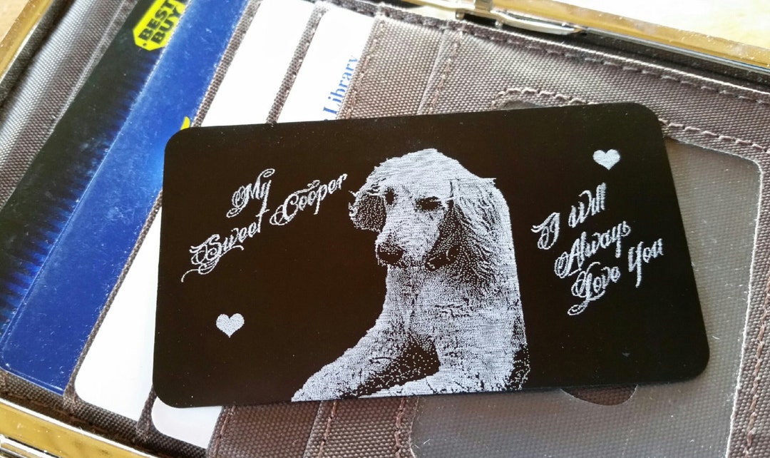 Custom Pocket Wallet Card Featuring Your Loved One or Favorite Pet - Etsy