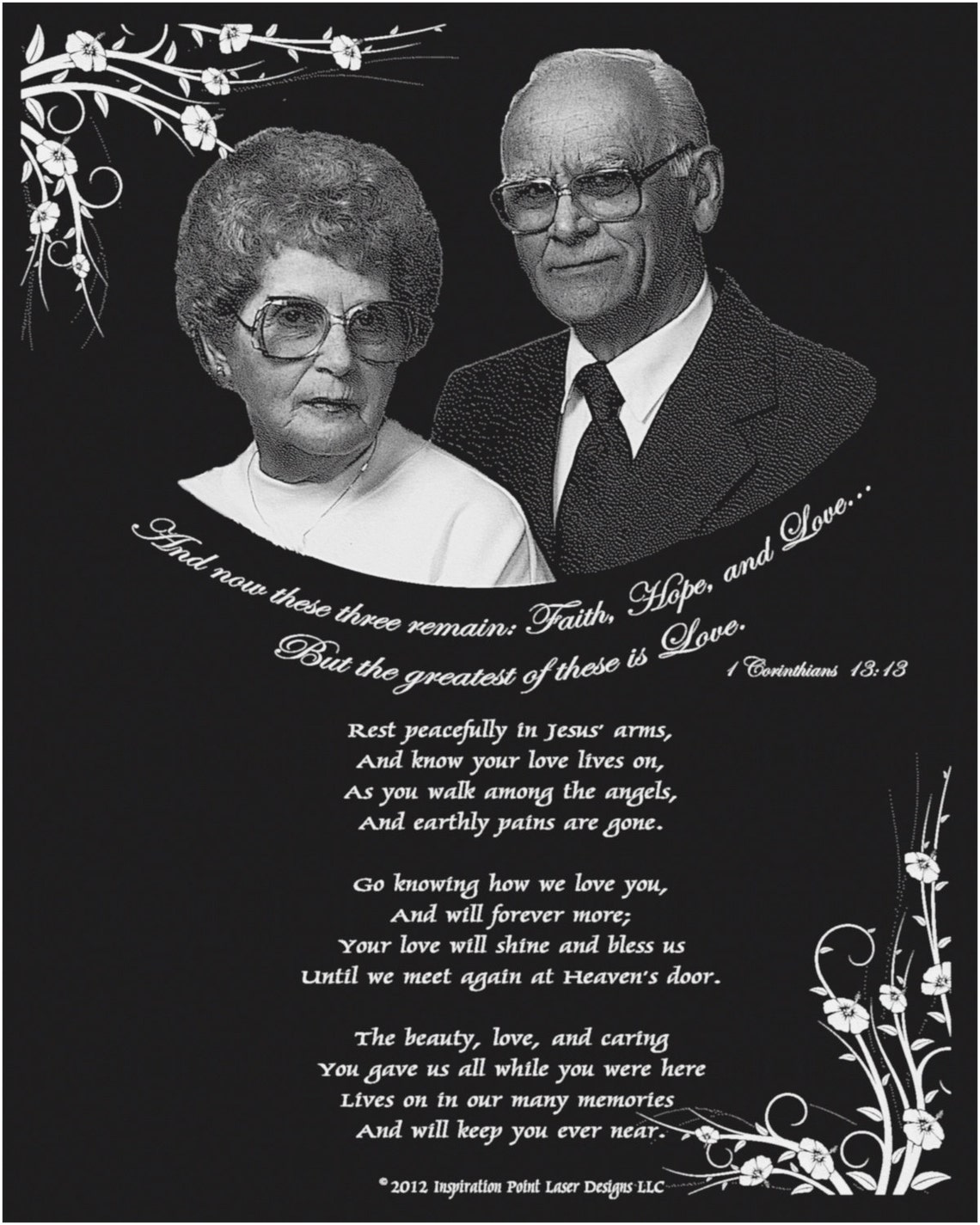 Personalized Laser Engraved Memorial in Black Marble - Etsy