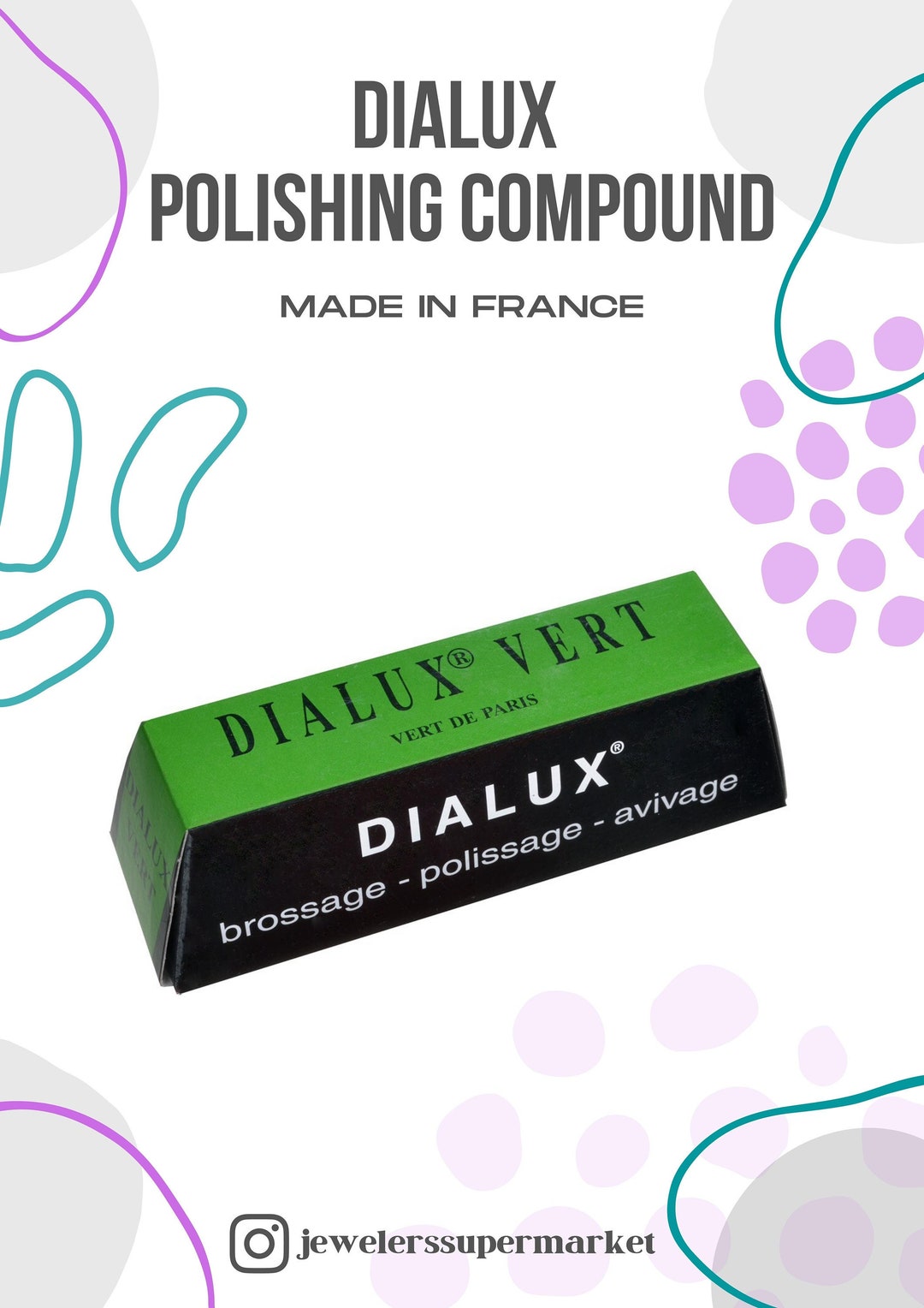 Dialux Vert 4OZ, Bright Polish on White Metals, Green Polishing ...